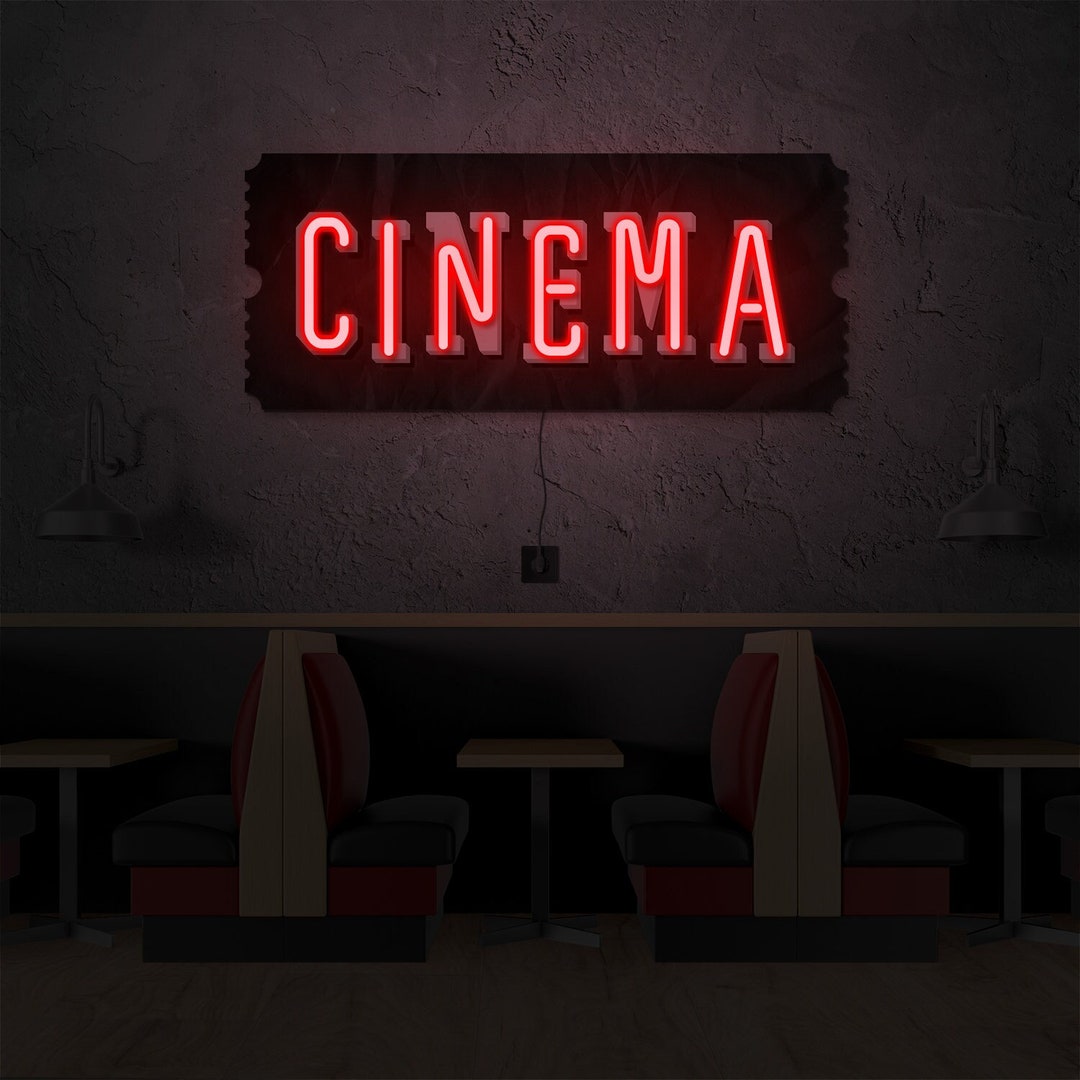 Cinema Neon Sign, Cinema Lights Sign, Home Cinema Sign, Theater Neon ...