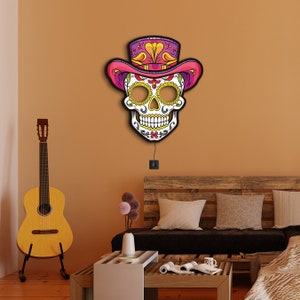 Sugar Skull Led Sign, Sugar Skull Neon Sign, Sugar Skull Decor, Skull ...