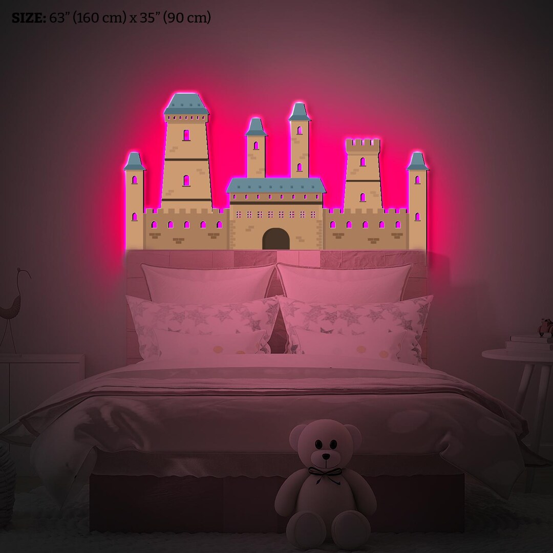 Princess Castle Led Headboard, Castle Panel Lighted, Princess Castle ...