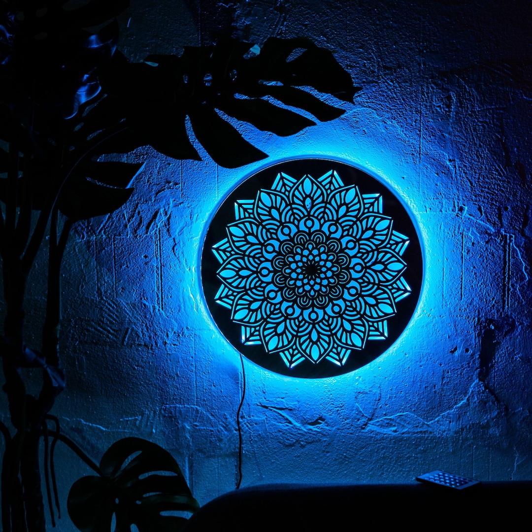 Mandala Led Sign, Mandala Led Wall Art, Sacred Geometry Lamp, Mandala ...