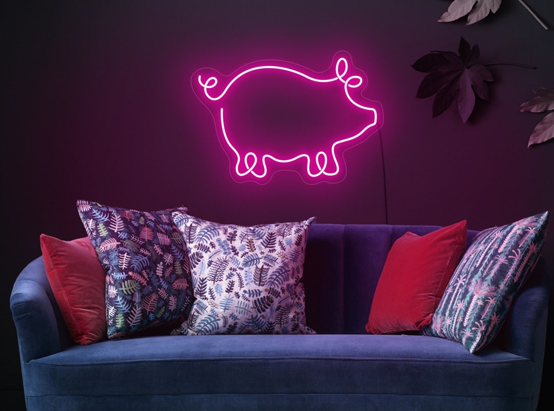 Pig Neon Sign Pig Led Sign Pig Light Sign Pig Wall Sign - Etsy