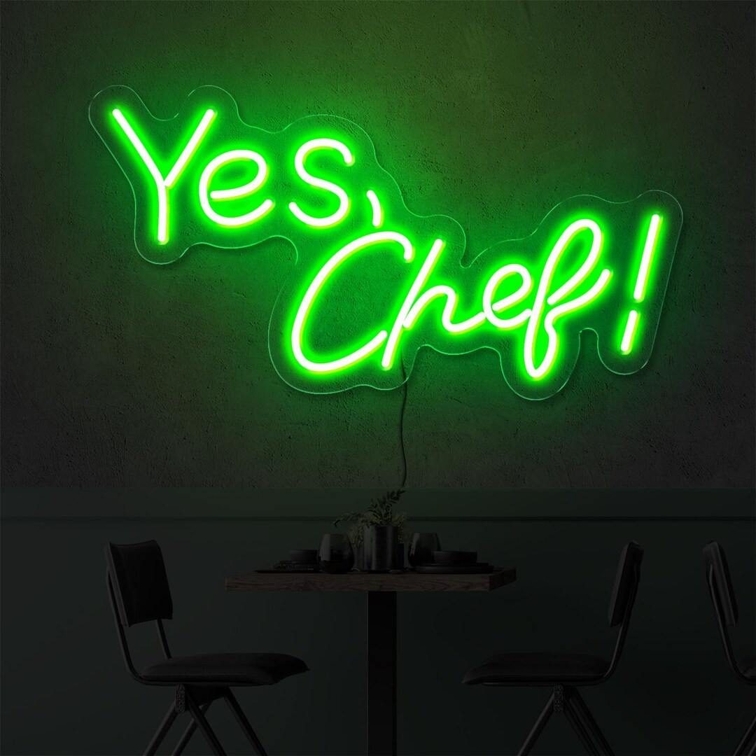 Yes Chef Neon Sign, Kitchen Neon Sign,food Neon Sign,neon Bar Sign ...