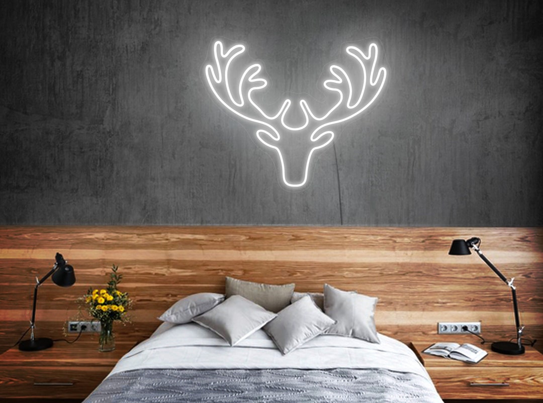 Deer Neon Sign Deer Head Sign Deer Led Sign Deer Logo Sign - Etsy