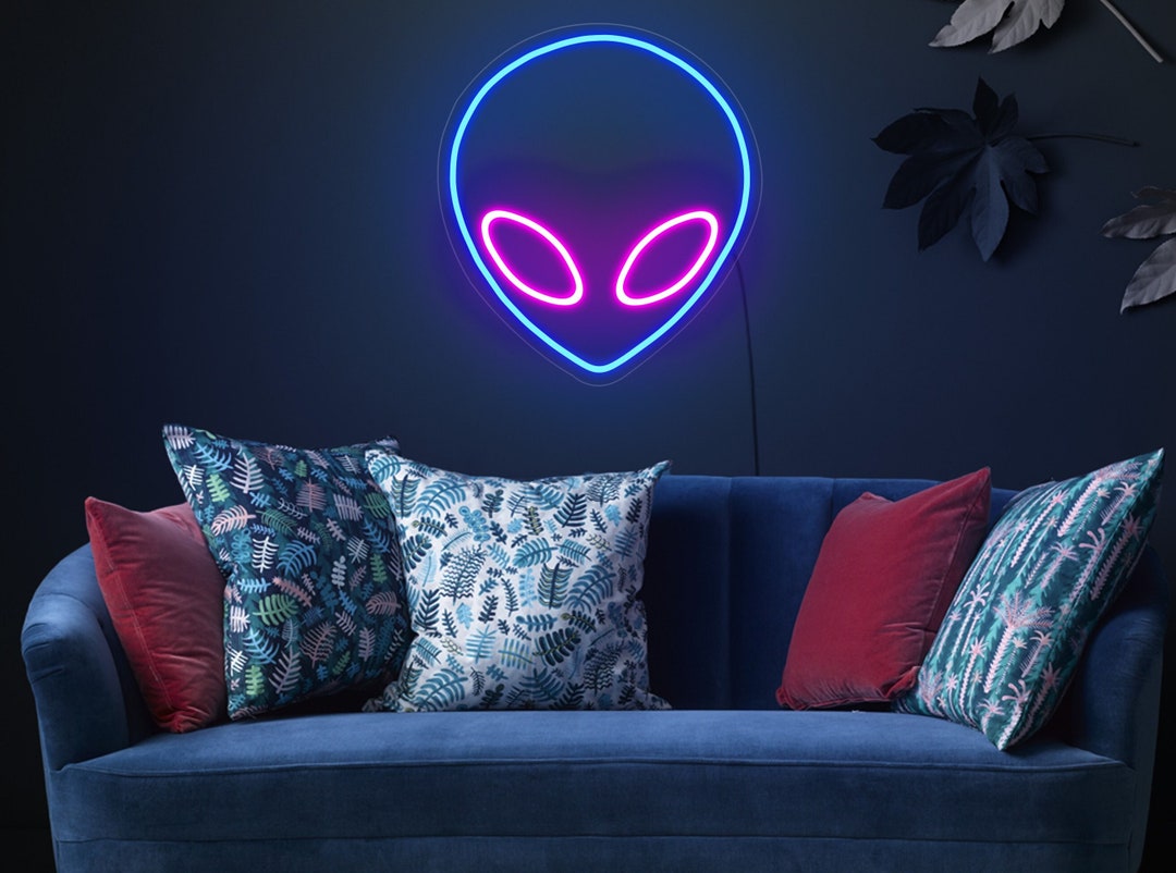 Alien Neon Sign, Alien Led Sign, Alien Light Sign, Alien Head Sign ...