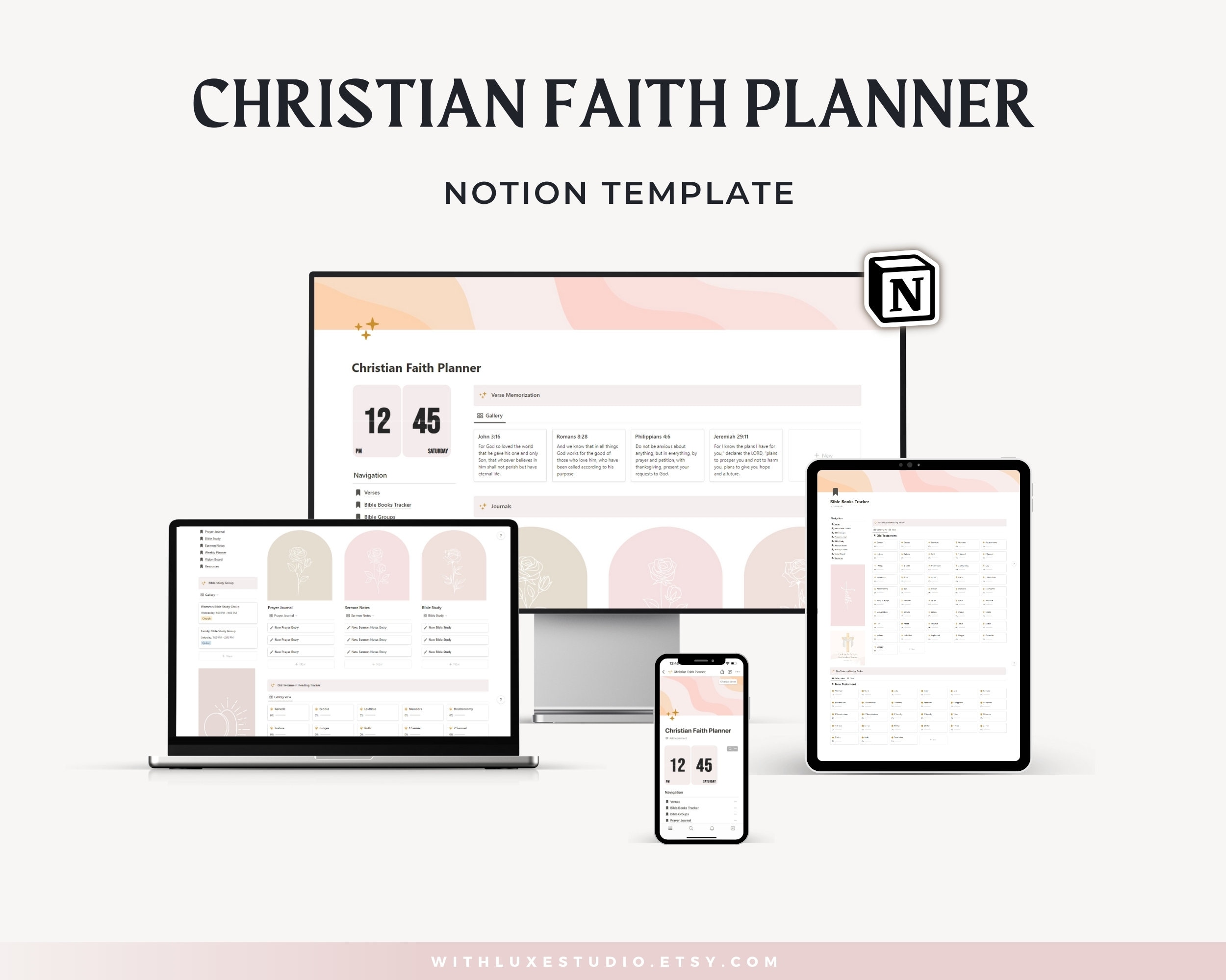 Christian Notion Template, Faith Notion Template, Notion Bible Reading ...