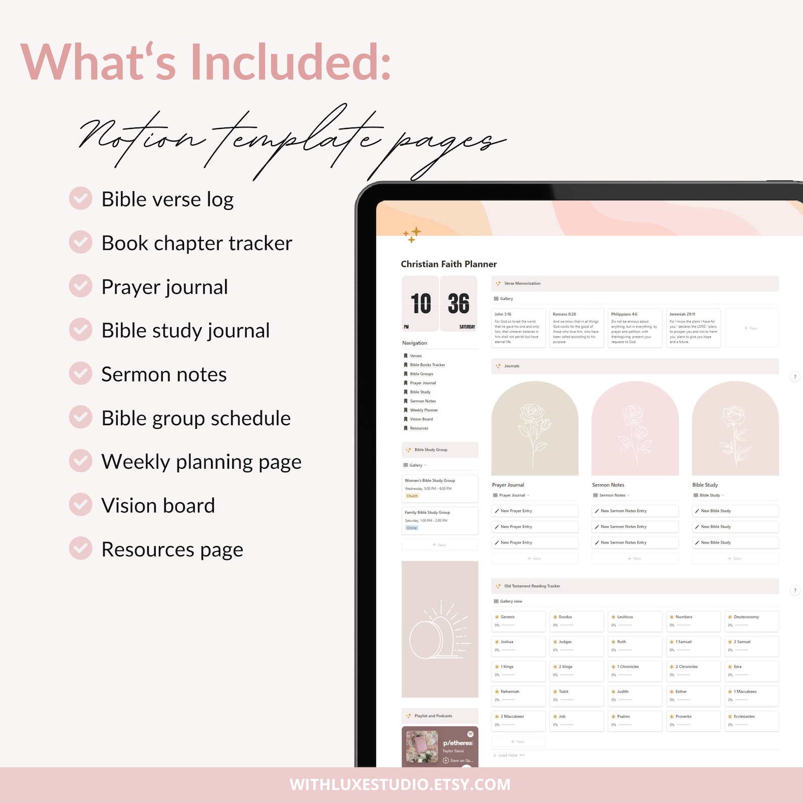 Christian Notion Template, Faith Notion Template, Notion Bible Reading ...