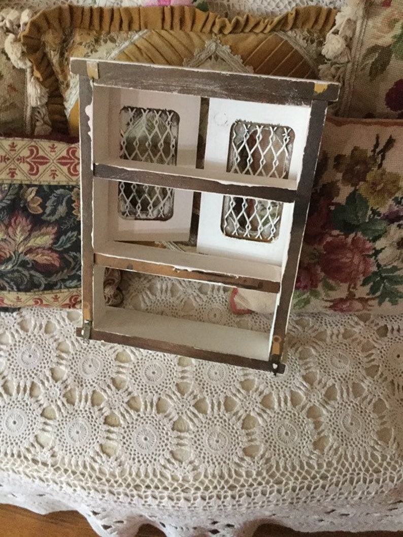 Shabby Chic Storage Shelf Wall Cabinets Roses Pink White Curio - Etsy