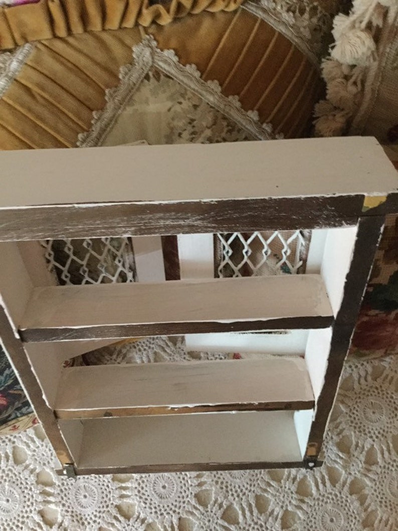 Shabby Chic Storage Shelf Wall Cabinets Roses Pink White Curio - Etsy