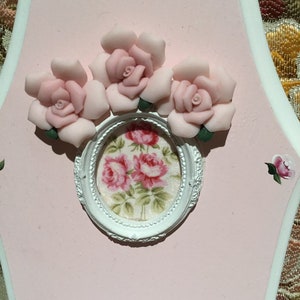 Shabby Chic Pair Scones Pink Roses Wall - Etsy