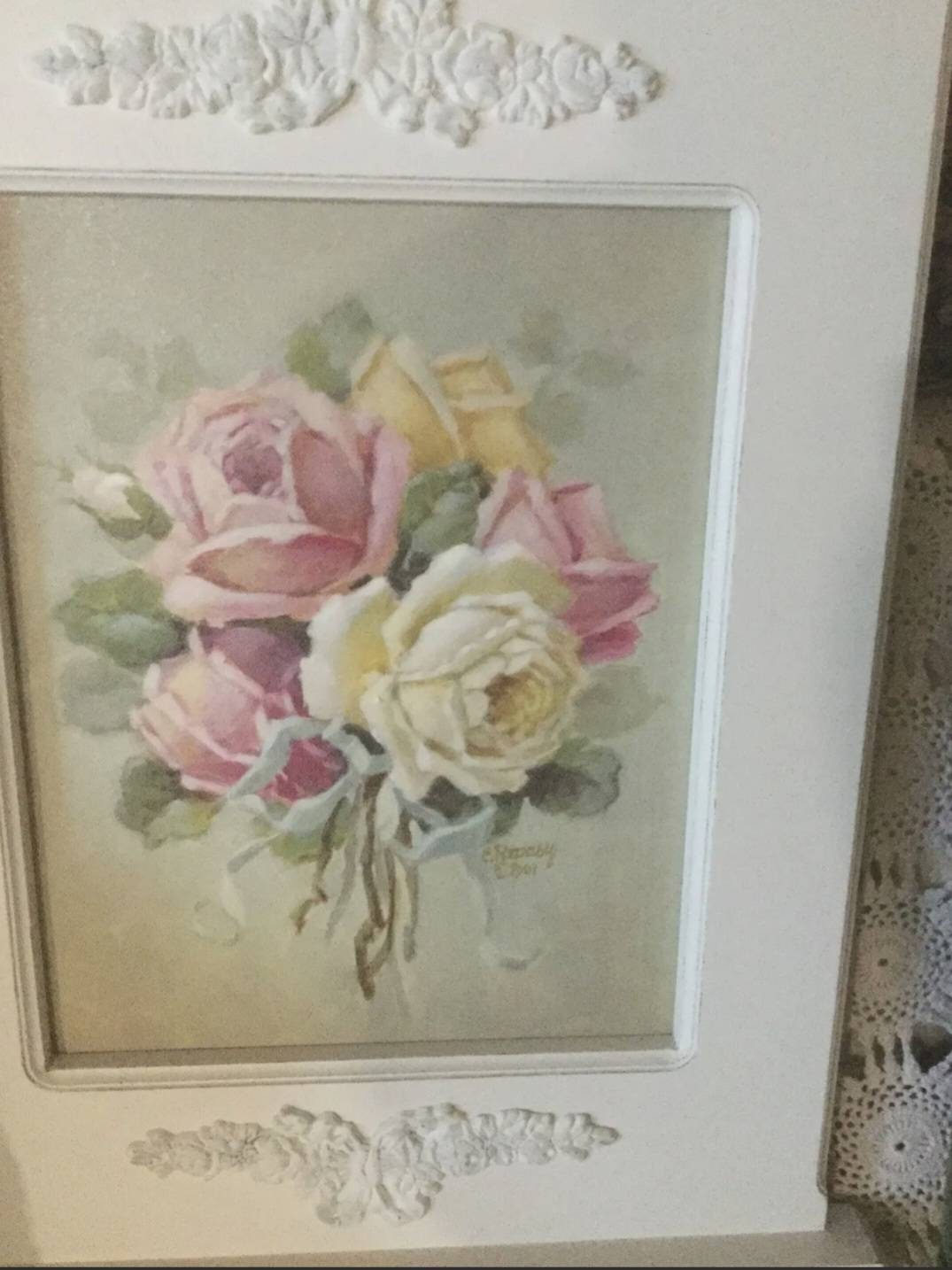 Gorgeous Christie Repasy Canvas Roses Framed Art Print Hand Painted ...