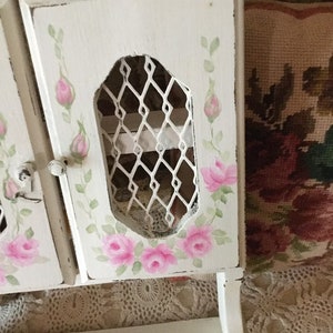 Shabby Chic Storage Shelf Wall Cabinets Roses Pink White Curio - Etsy