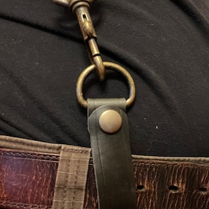 Black Leather Belt Loop Attachments: Antique Brass D Ring, USA Made - Etsy