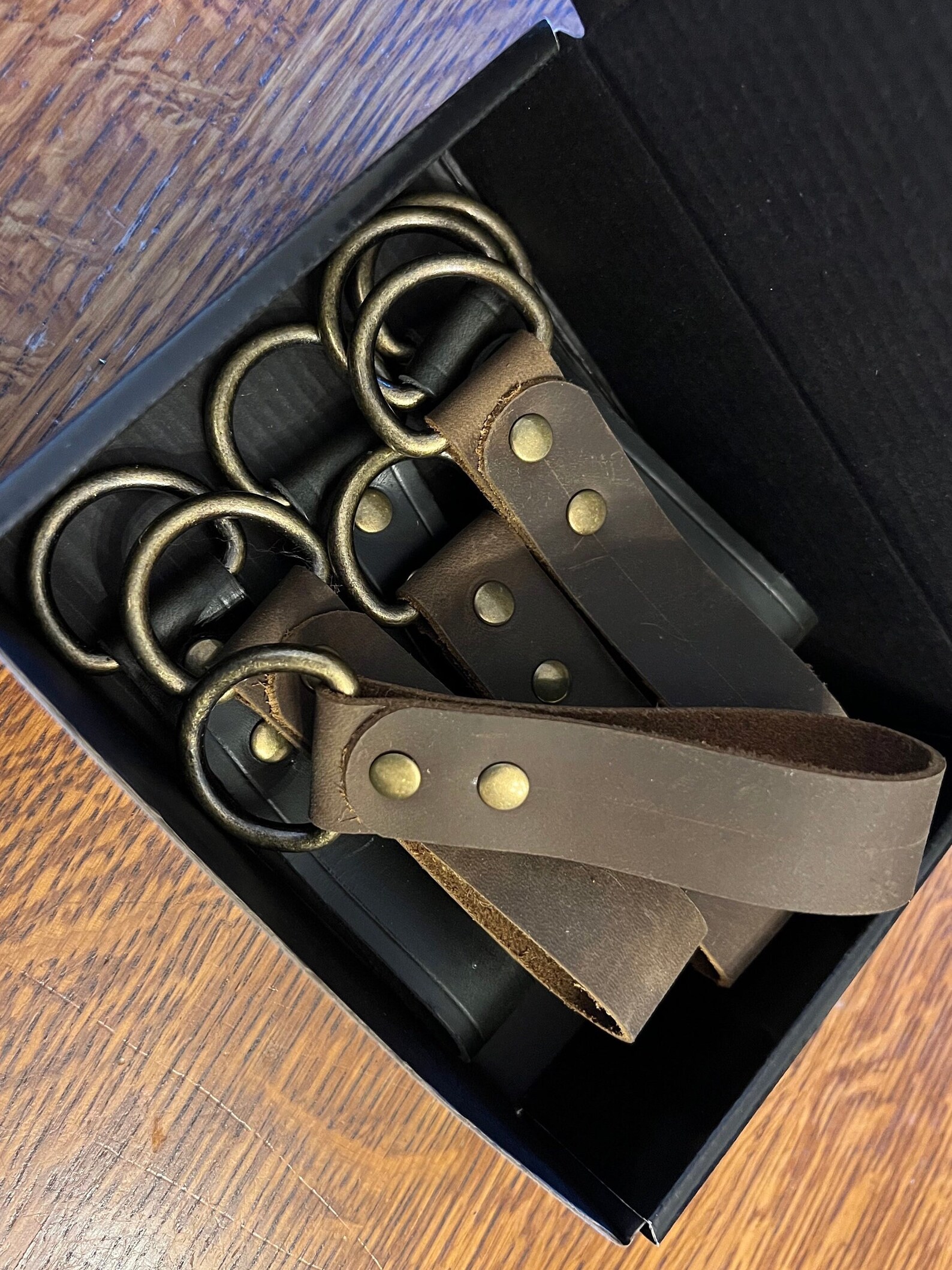 Leather Belt Loop Suspenders Attachments: Antique Brass Hardware, Fits ...