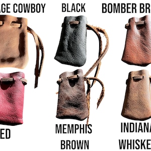 Handmade Leather Coin Pouch: Brown Drawstring Bag for Reenactment - Etsy