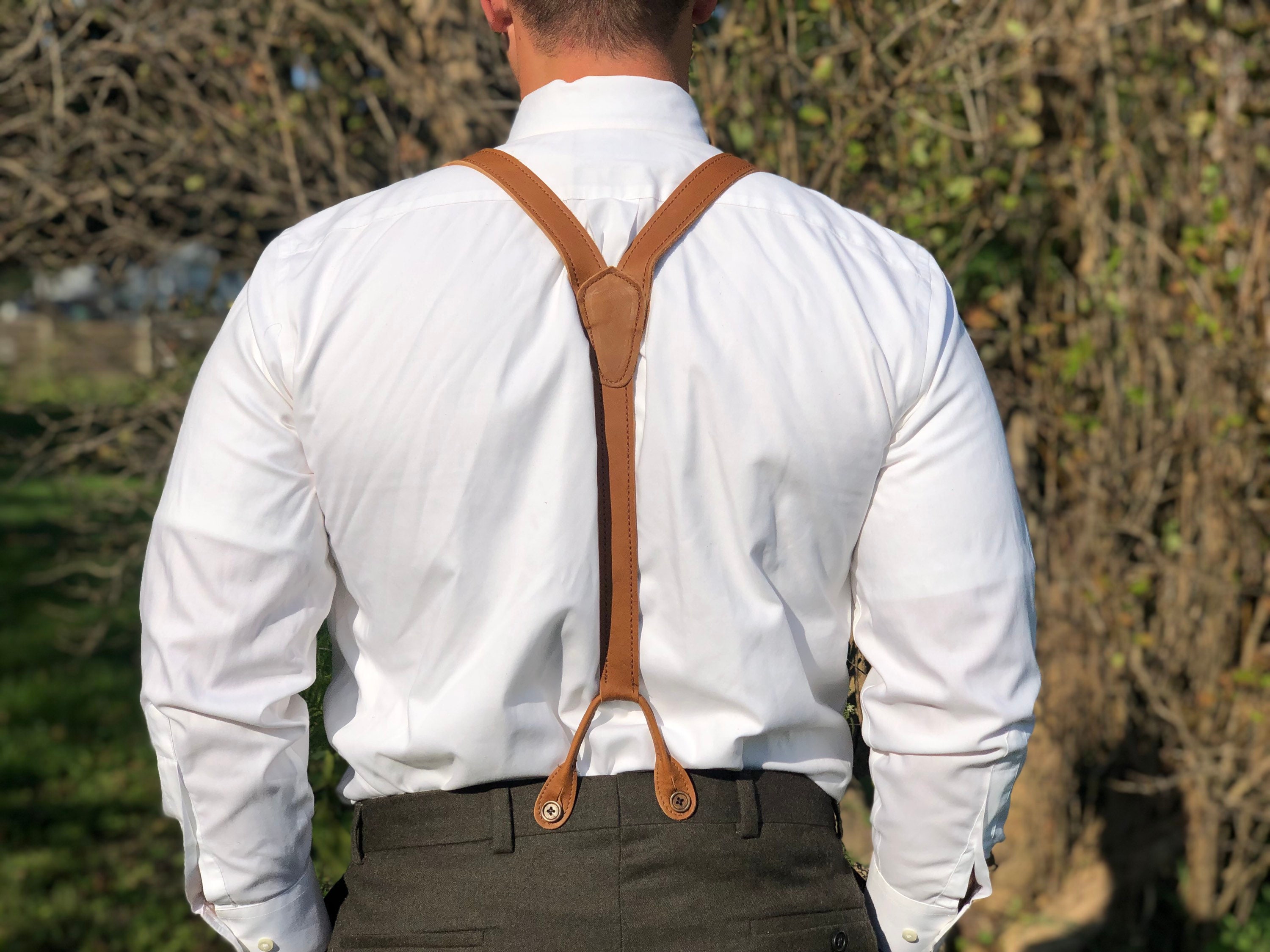 Handmade Leather Button Suspenders – Rustic Wedding Groomsmen Attire - Etsy
