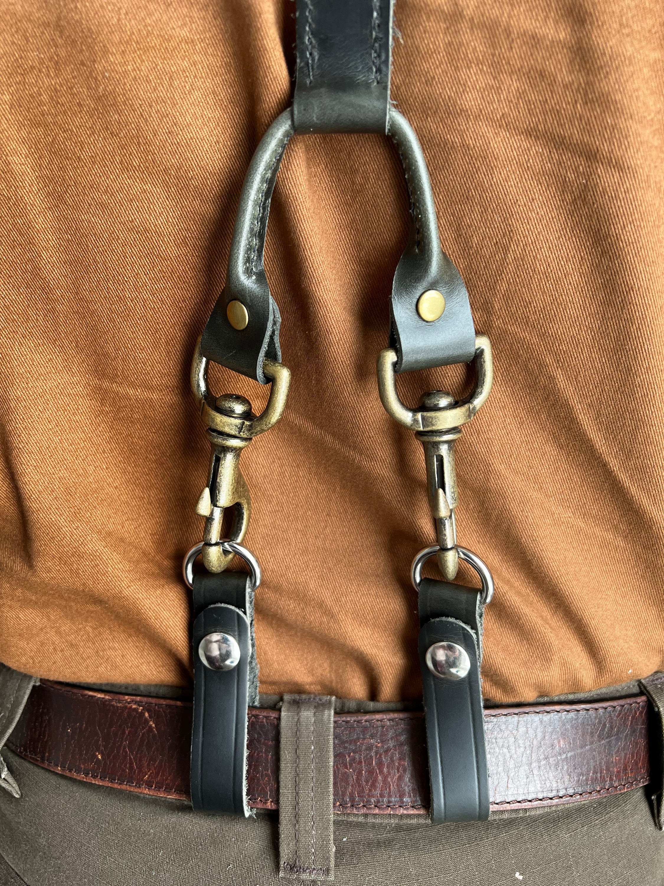 Heavy Duty Leather Suspender Loop Attachment: Tool Belt Strap Connector ...
