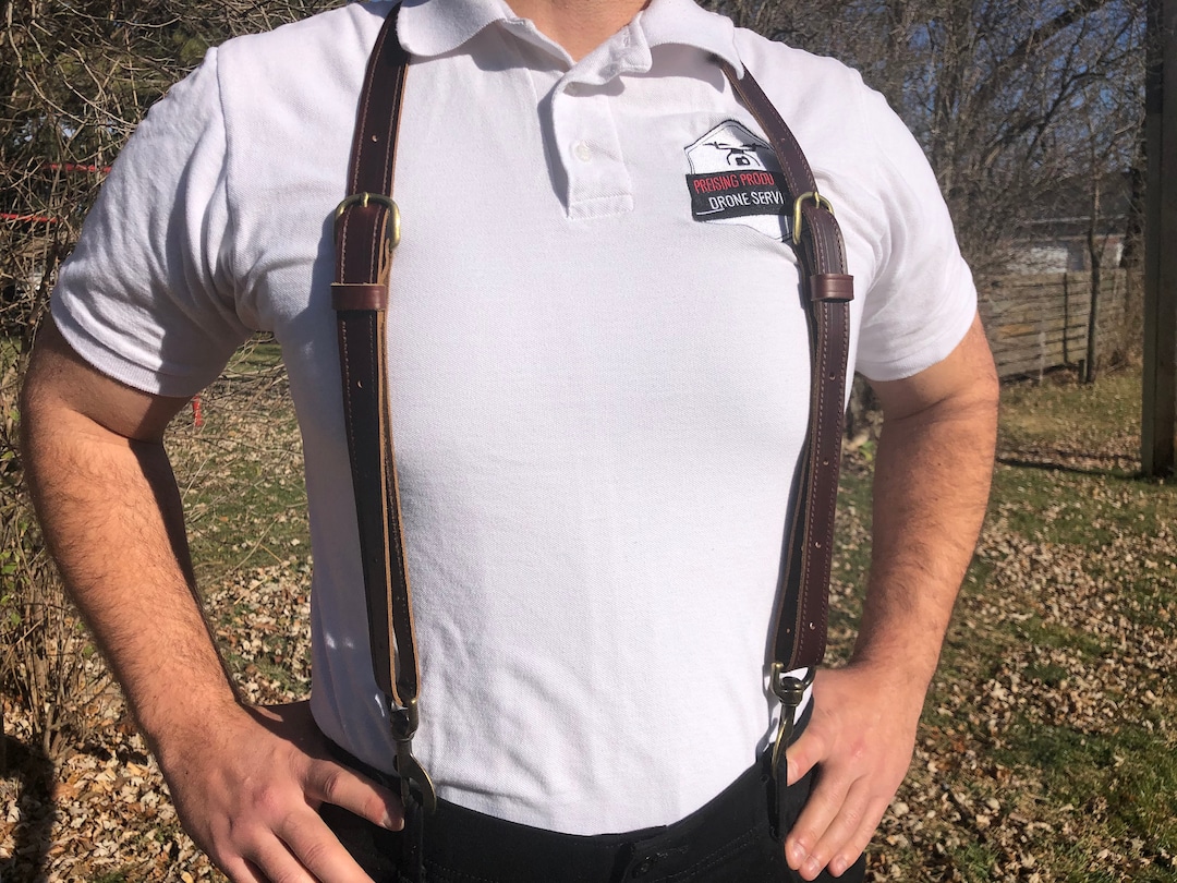 Men's Leather Work Suspenders / HEAVY DUTY Suspenders / Handmade / Top ...
