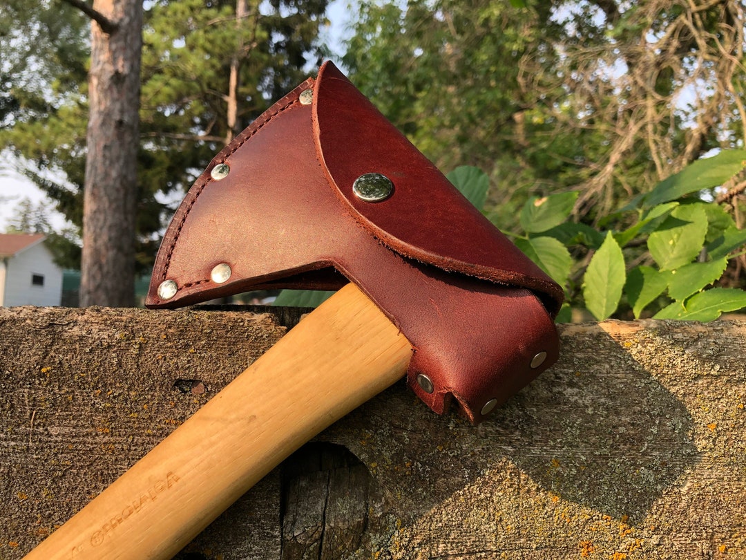 Handmade Leather Axe Head Cover: Wear-resistant Hatchet Sheath - Made ...