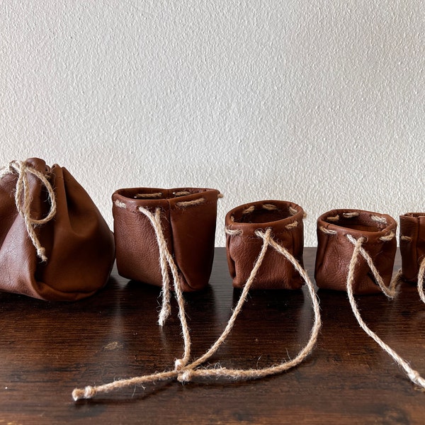 Leather Drawstring Pouch - Etsy