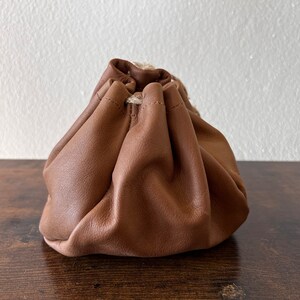 Brown Leather Pouches, Coin Pouch, Leather Drawstring Bag, Dice Pouch ...