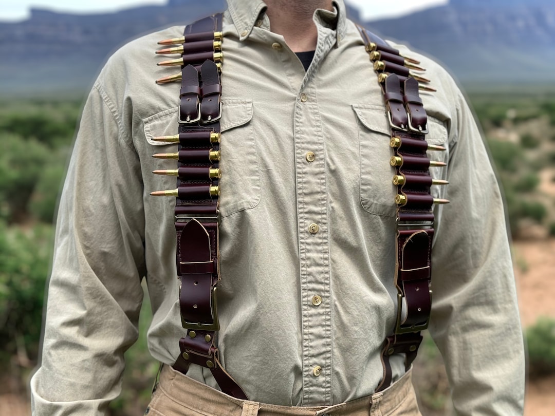 Authentic Hunting Suspenders, Cartridge Holder on Suspenders, Authentic ...