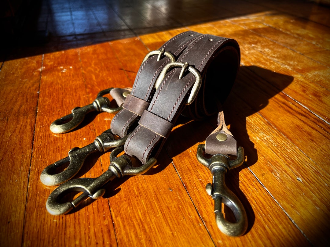 Y Shape Leather Snap Suspenders | Double Snaps for Back Strap | Men’s ...