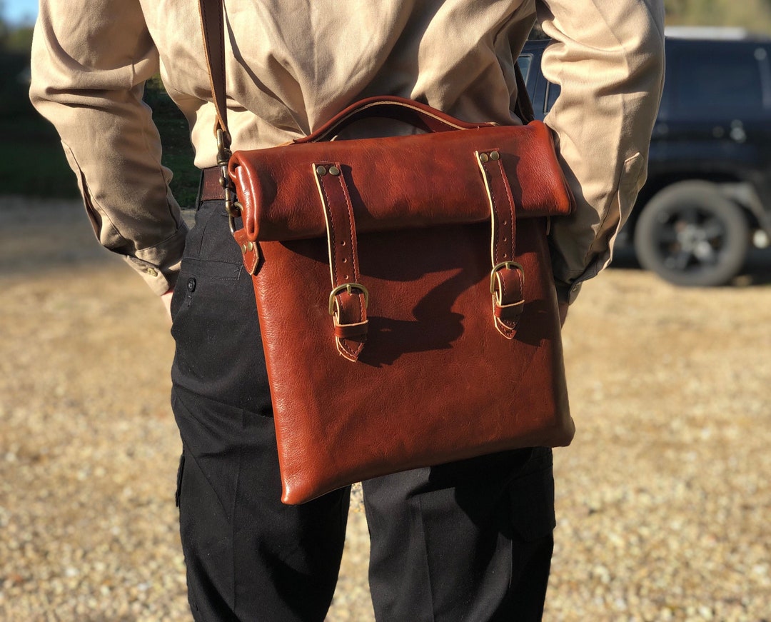 Handmade Leather Faraday Briefcase: 5G EMF Blocker, Anti-hacking Bag - Etsy