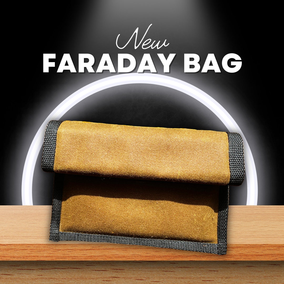 Faraday Bag With Belt Loop, Water Resistant, Waxed Canva, Quick Access Smartphone Faraday Bag ...