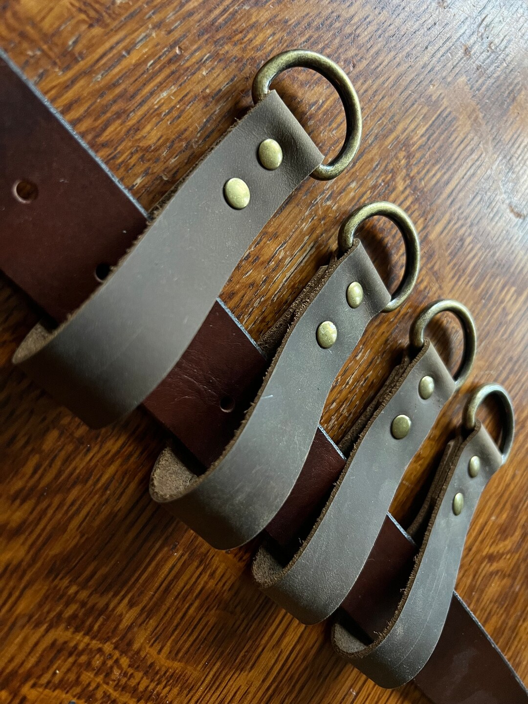 Black or Brown Leather Belt Loop Attachments for Suspenders and Belt ...