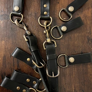 Black Leather Belt Loop Attachments: Antique Brass D Ring, USA Made - Etsy