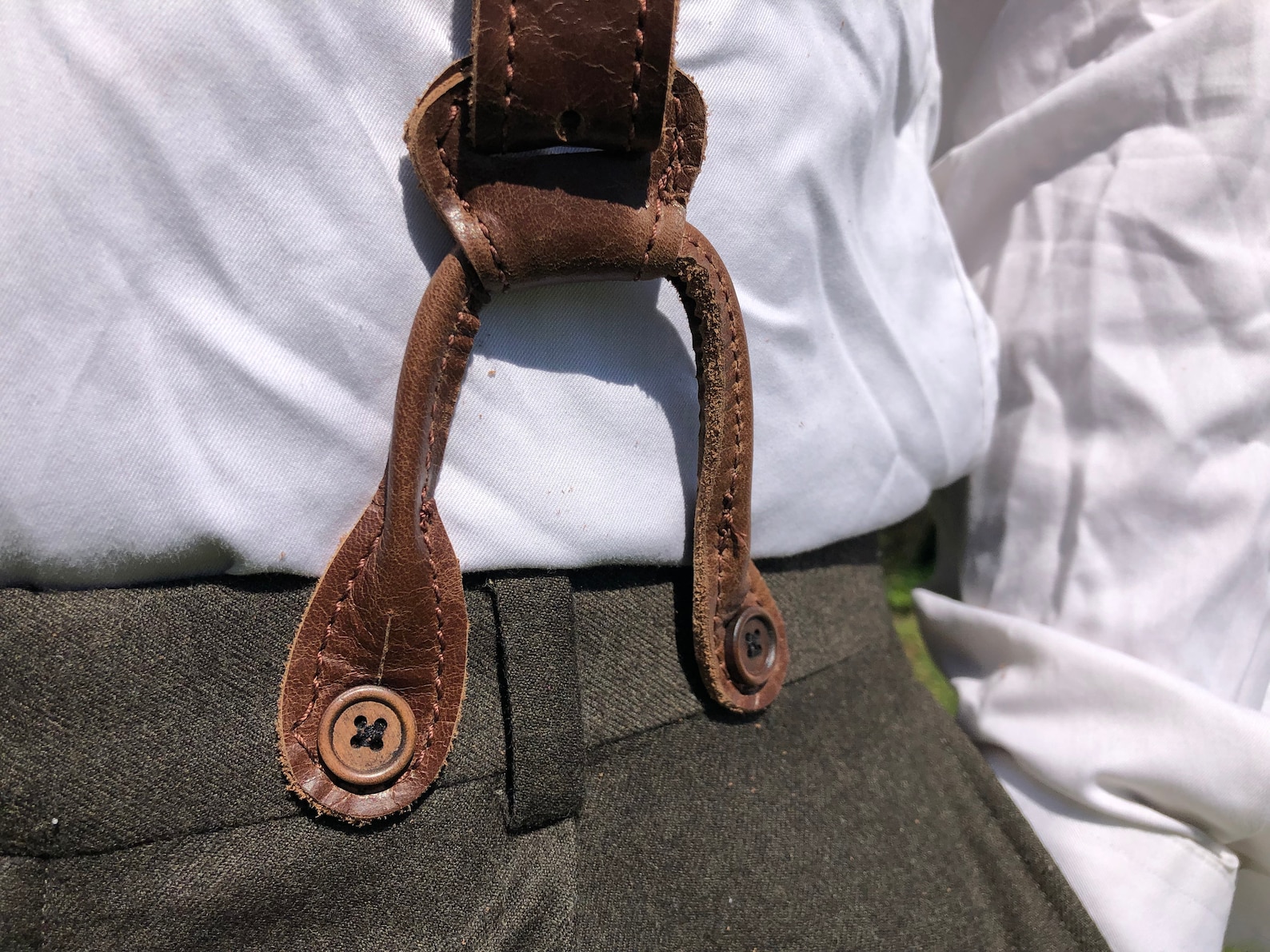 Wedding Button / Snap Leather Suspenders Brown Men's - Etsy