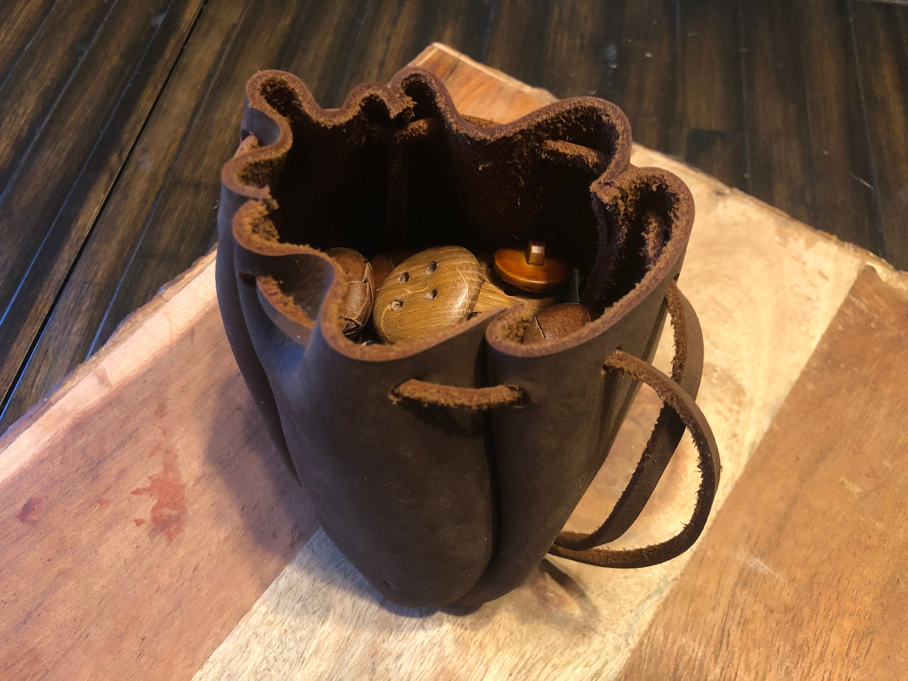 Leather Pouch Leather Coin Pouch Leather Drawstring Bags | Etsy