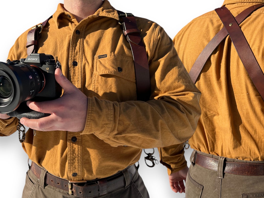 Handmade Leather Dual Camera Harness: Adjustable Multicamera Strap - Etsy
