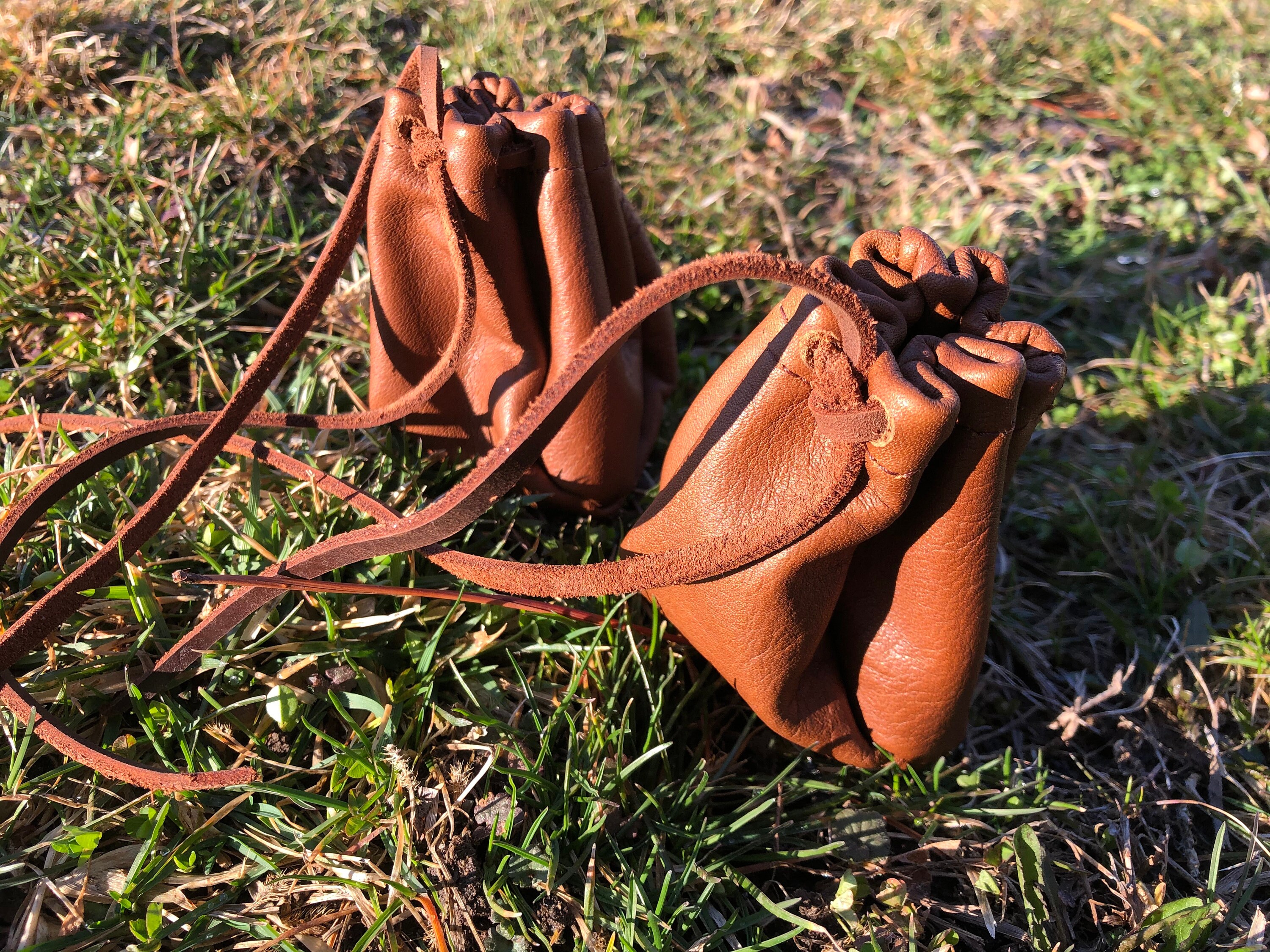 Handmade Mini Leather Coin Pouch: Vintage Style Drawstring Bag - Etsy