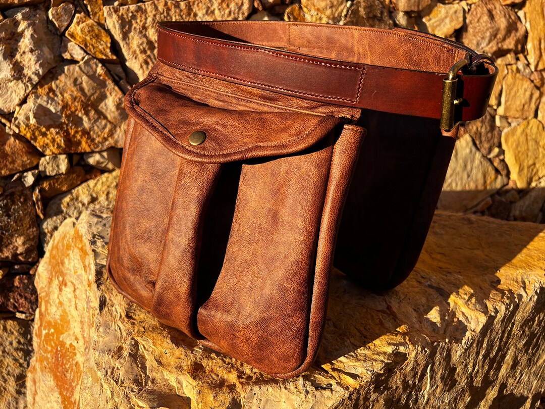 Sportsman Shooting Leather Bag | Leather Hunting Bag With Belt ...