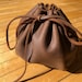 Leather Drawstring Pouch Vintage Style Stone Pouch Medieval Era Pouch ...