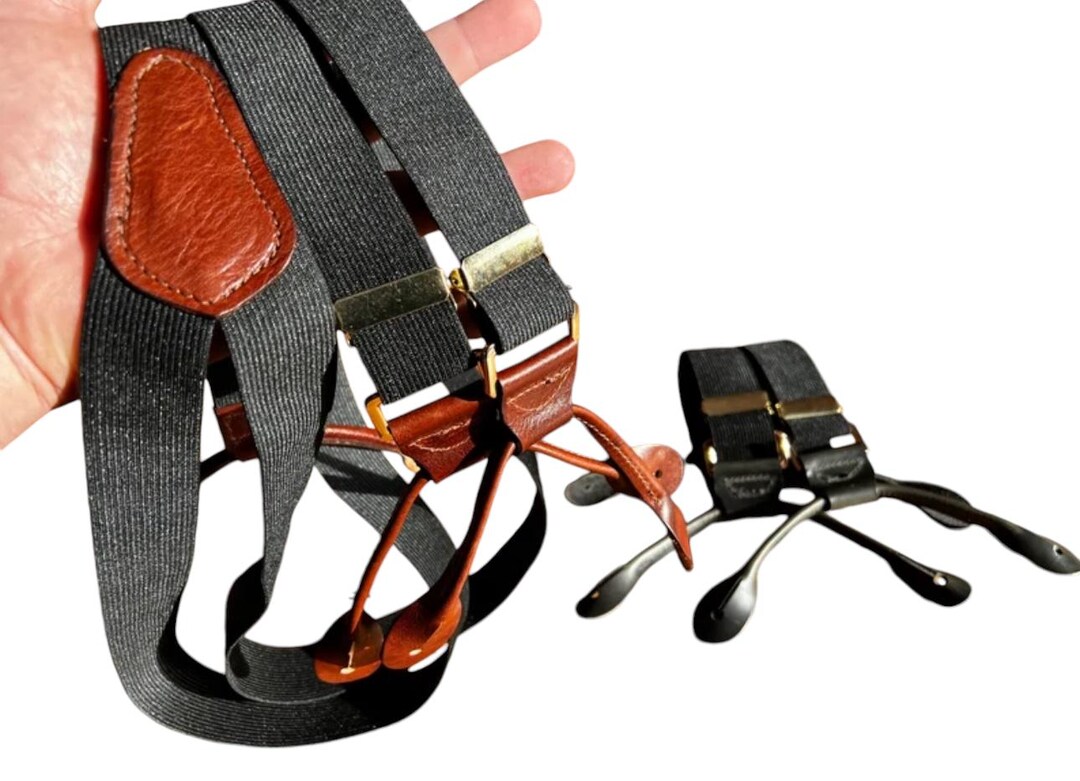Men’s Elastic Suspenders, Men’s Wedding Button Suspenders, Vintage ...