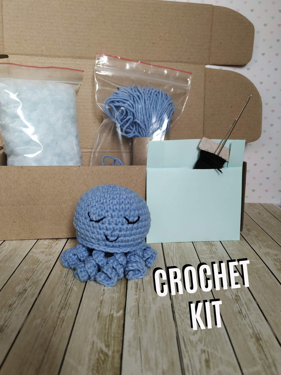 Crochet Octopus Kit, Beginner Crochet Kit Octopus, Amigurumi Octopus ...