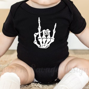 Rock on Onesie®, Skeleton Onesies®, Baby Shower Gifts, Goth Punk Onsie ...
