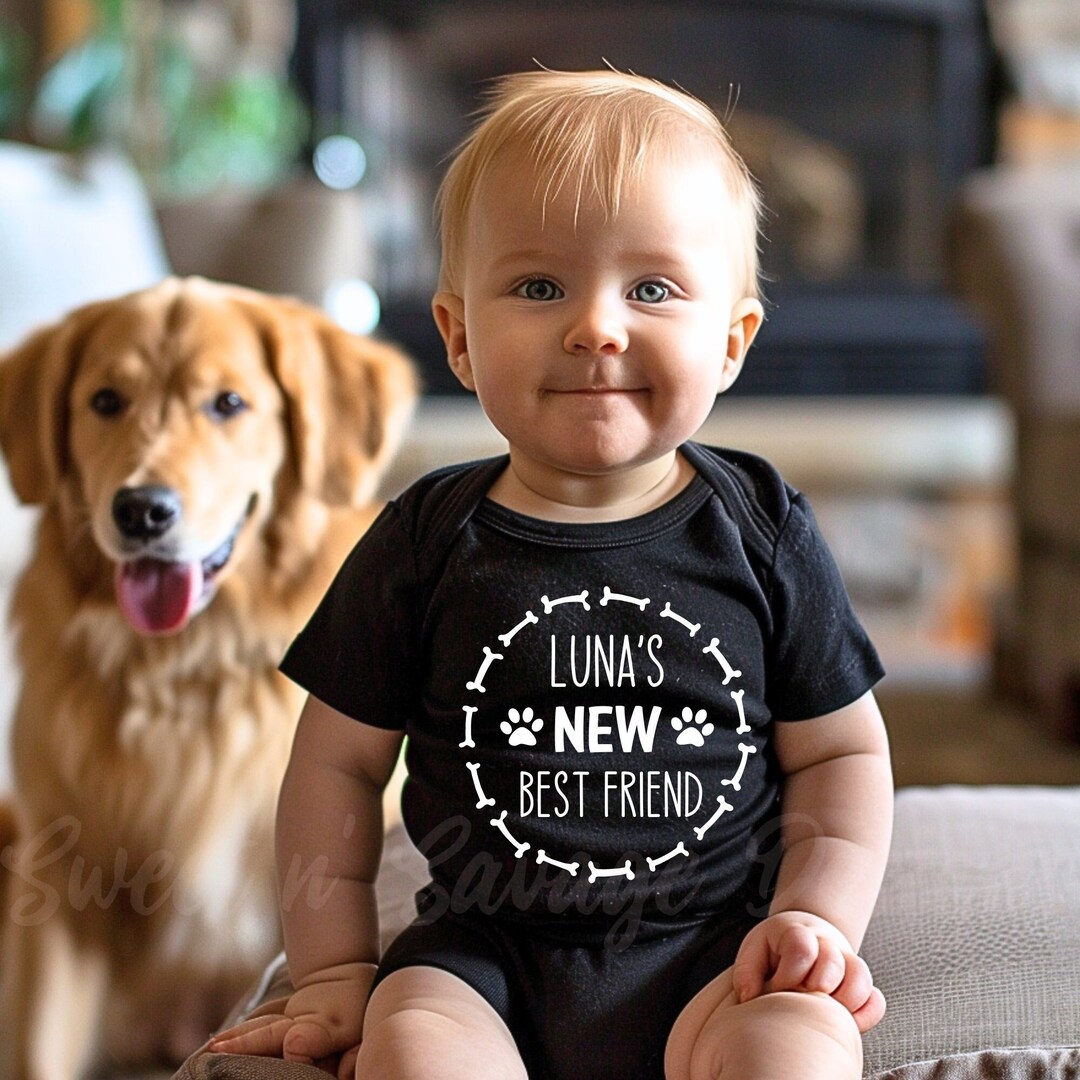 Custom Dog Baby Onesie®, Pet Onesie®, New Best Friend Onesie®, Custom ...