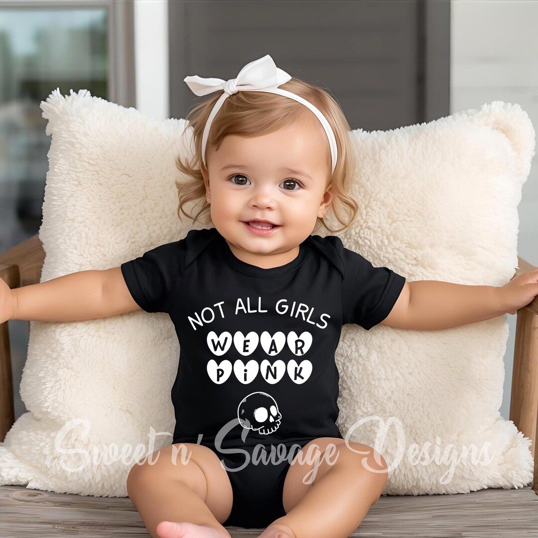 Not All Girls Wear Pink Onesie®, Skull Baby Onsie®, Baby Shower Gift ...
