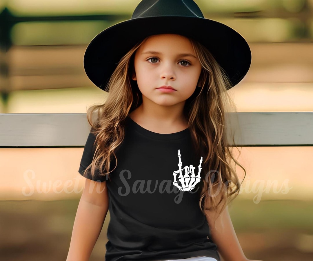Rock on Toddler Youth Shirt, Skeleton Tees®, Emo Kids Shirts, Goth Punk ...