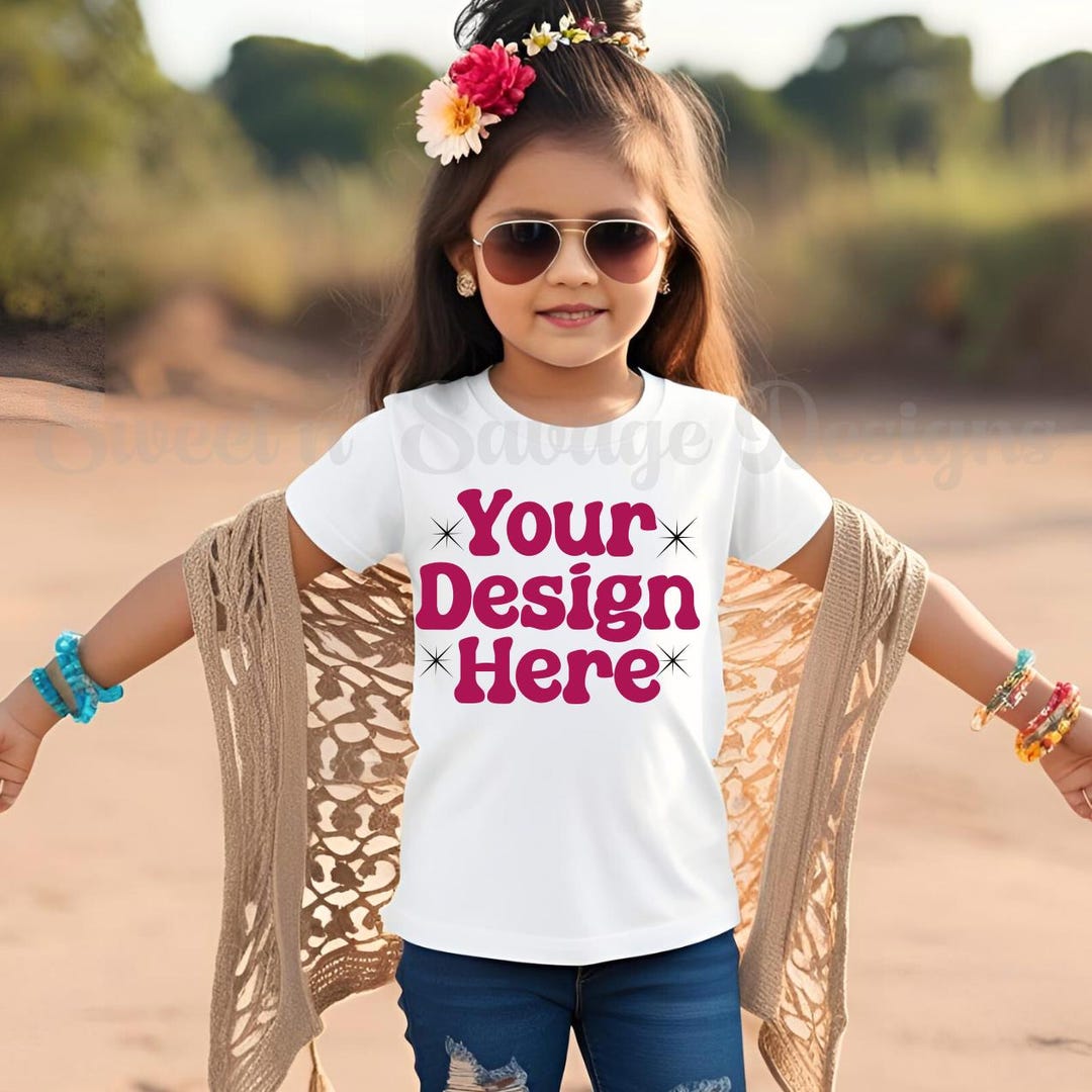 Bella Canvas 3001Y White Shirt Mockup, Kids Bella Canvas White T-shirt ...