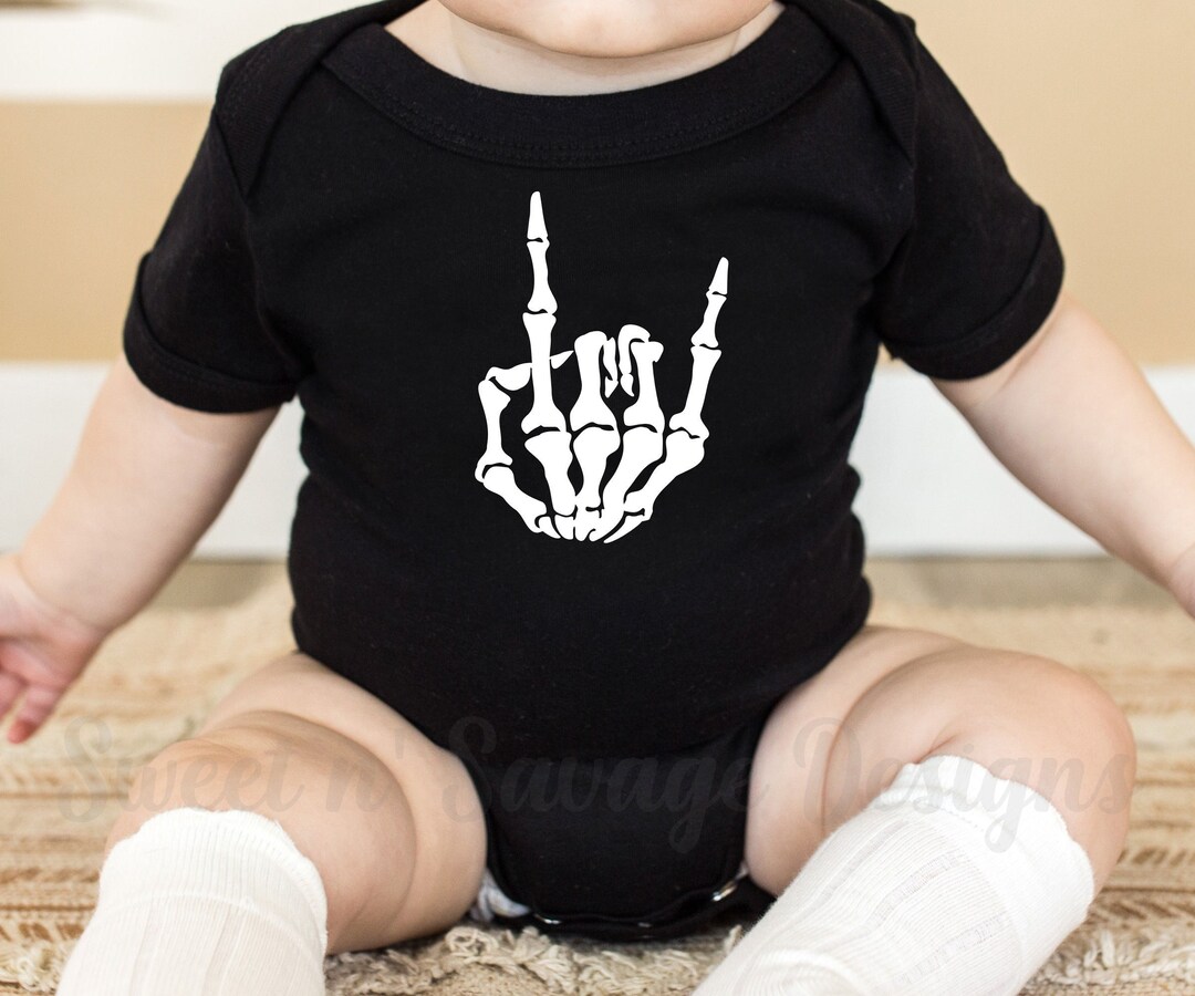 Rock on Onesie®, Skeleton Onesies®, Baby Shower Gifts, Goth Punk Onsie ...