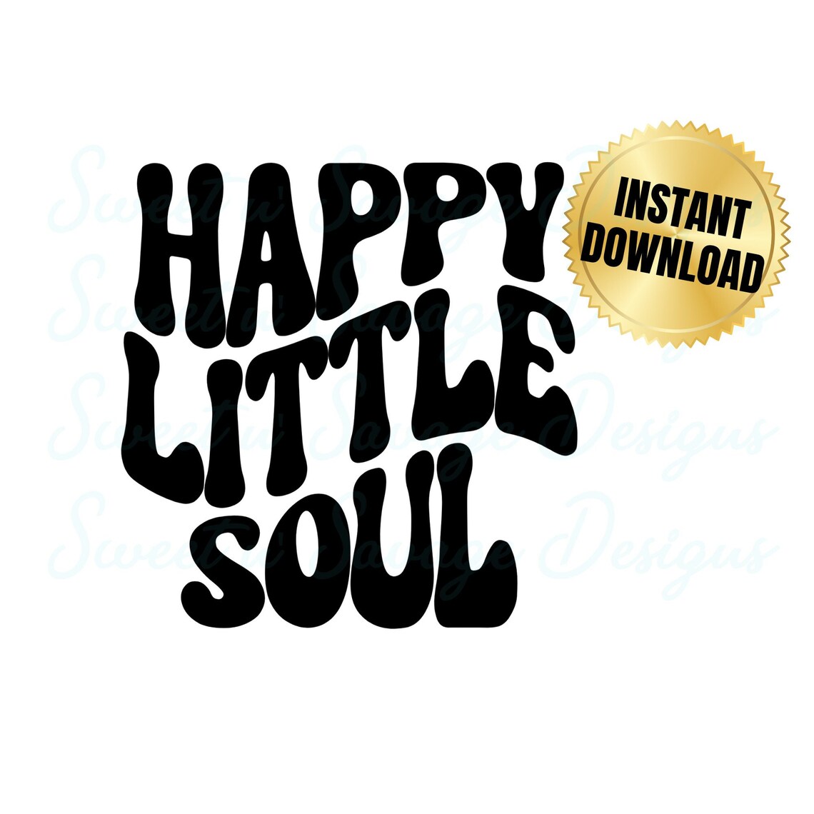 Happy Little Soul SVG | Retro Wavy Sayings Download | Cricut Cut File ...