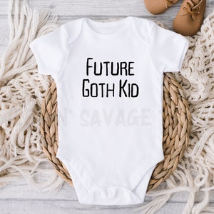 Future Goth Kid Onesie®, Goth Emo Onesies®, Baby Shower Gifts, Goth Punk Onsie®, Black Infant ...