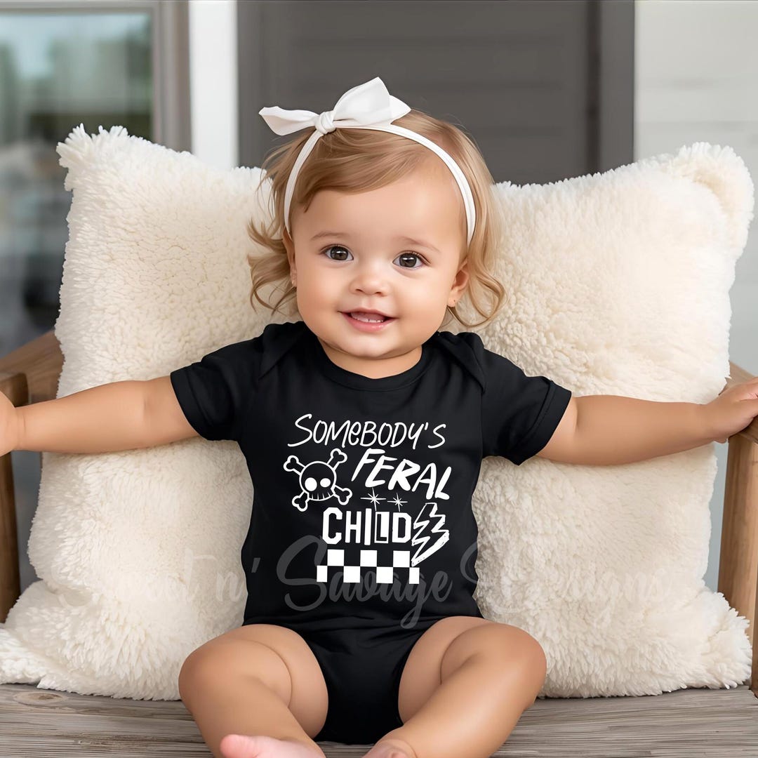 Somebody's Feral Child Onesie®, Emo Onesies®, Baby Shower Gift, Goth ...