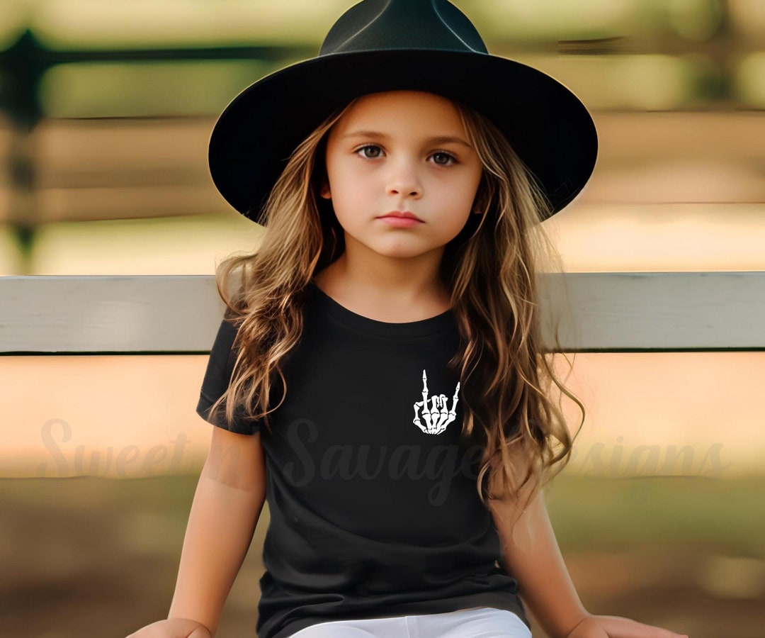 Rock on Toddler Youth Shirt, Skeleton Tees®, Emo Kids Shirts, Goth Punk ...