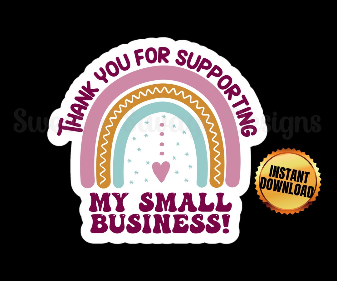 Small Business Sticker Download | Thank You Sticker PNG | Boho Sticker ...