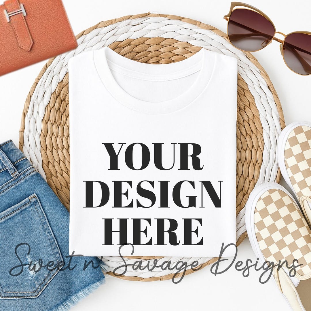Bella Canvas White Shirt Mockup | 3001 White Flay Lay Mockup | Folded T ...